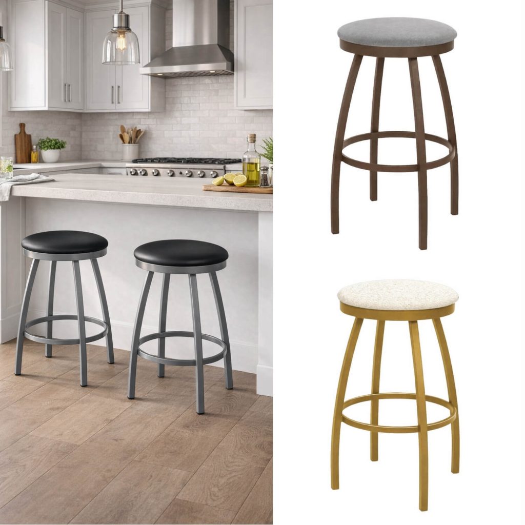 Henry Backless Swivel Bar Stool – Space-Saving, Minimal Design