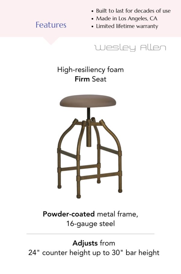 Buy Wesley Allen's Dodge Backless Industrial Adjustable Bar Stool