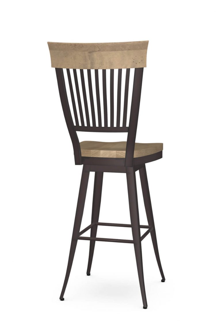 Buy Amisco's Annabelle Farmhouse Swivel Bar Stool w/ Back - Ships Free!