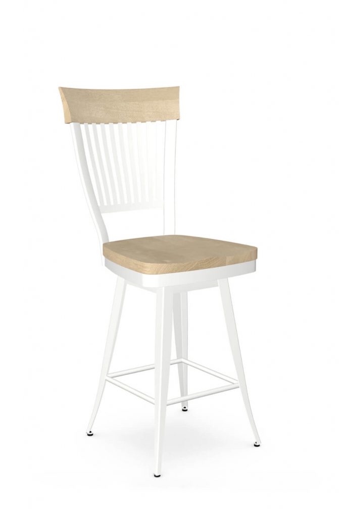 Buy Amisco's Annabelle Farmhouse Swivel Bar Stool w/ Back - Ships Free!