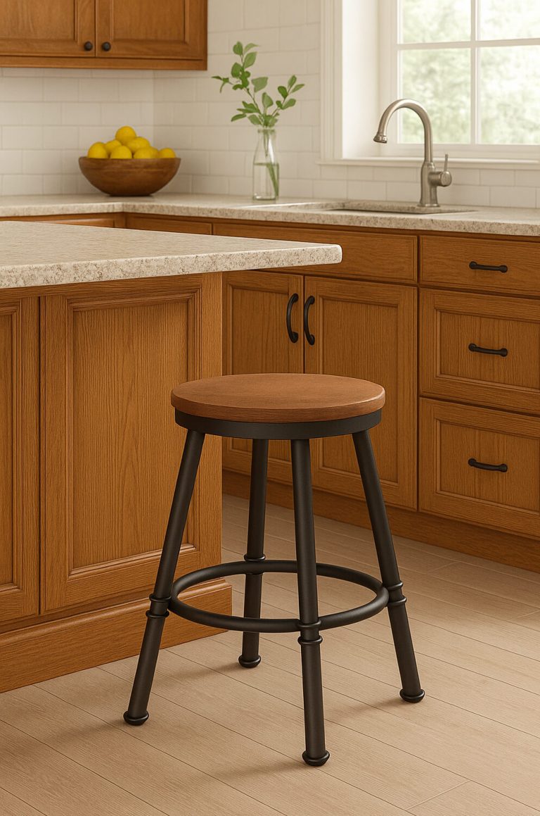 Buy Amisco's Connor Backless Wood & Metal Swivel Bar Stool