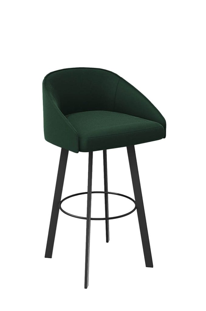 Modern Low Back Swivel Bar Stool – Upholstered Liv