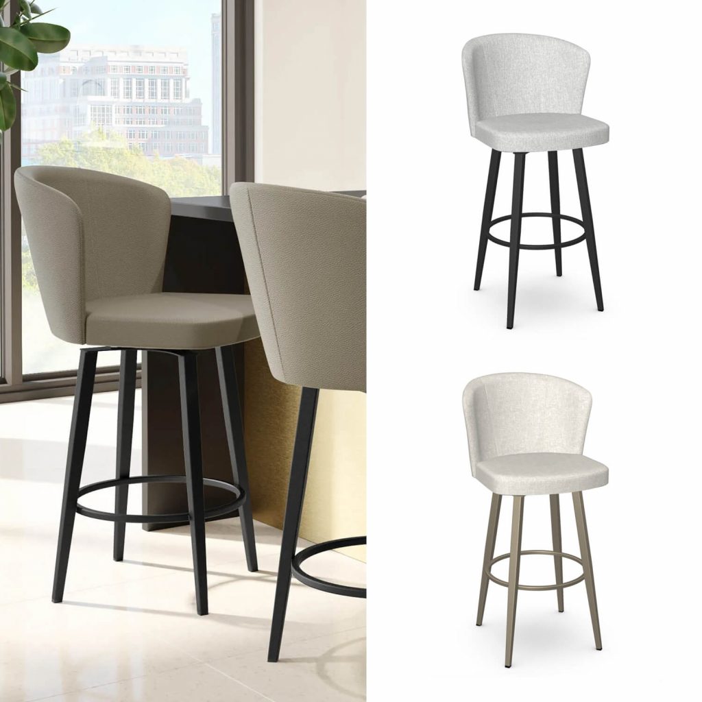 Swivel Counter Stool with Barrel Back – Benson by Amisco