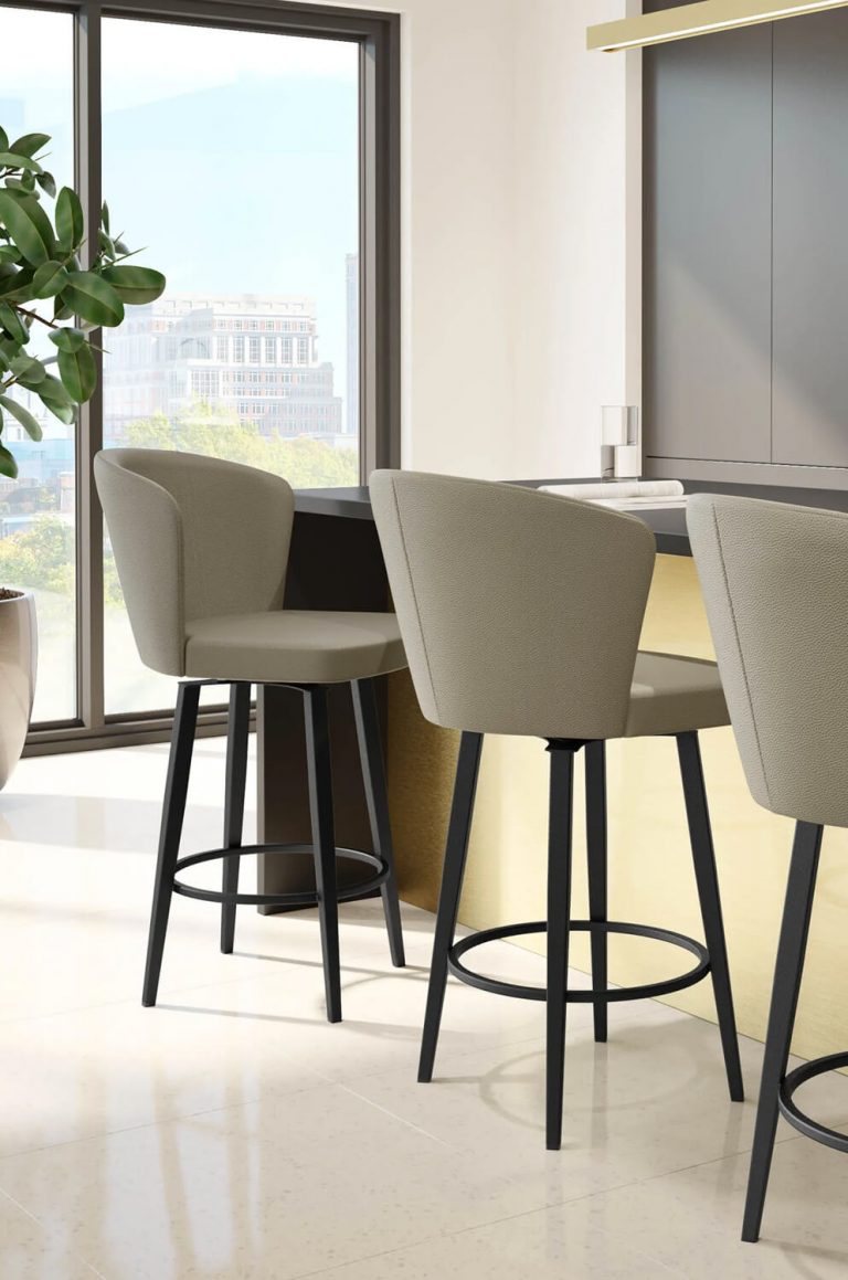 Swivel Counter Stool with Barrel Back – Benson by Amisco
