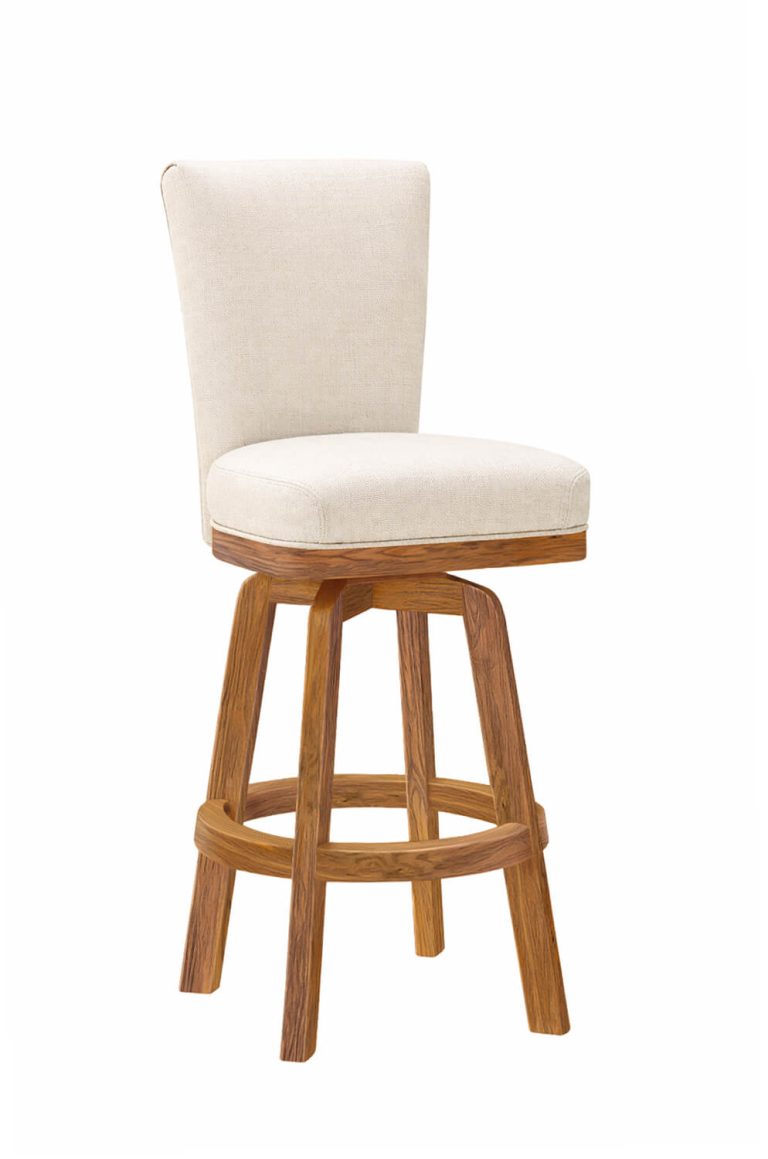 Darafeev 617 Oak Flexback Upholstered Swivel Bar Stool – Free Shipping