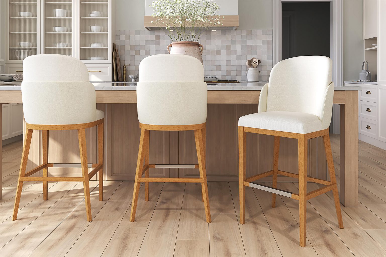 Serafina Modern Commercial Bar Stool – High Back – Contract Grade