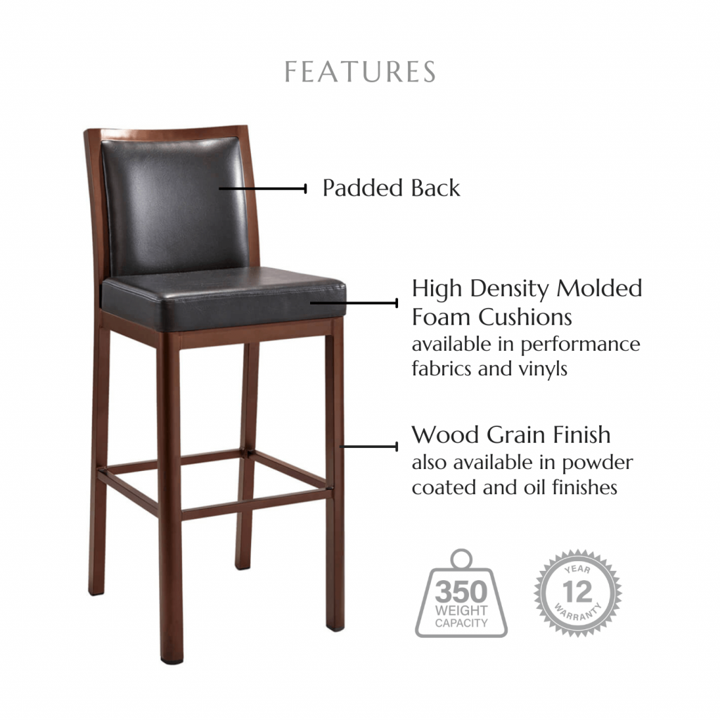 Charlotte Bar Stool with Handle Back – Commercial Grade