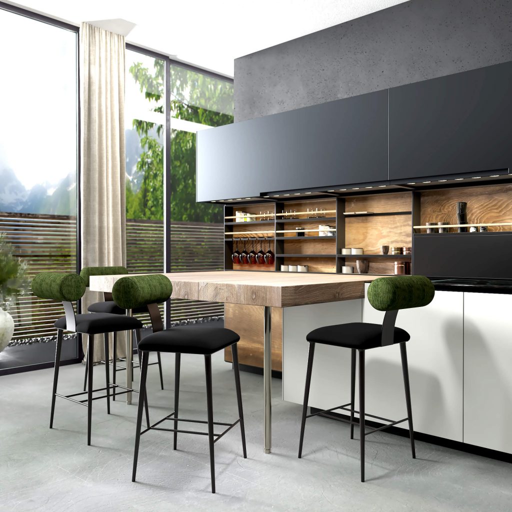 Buy Wesley Allen's Luca Modern Rolled Back Bar Stool - Free Shipping!