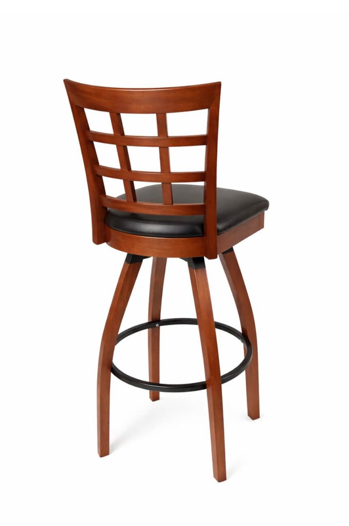 Buy Trendler's Lattice Back Wood Swivel Bar Stool – Free Shipping!