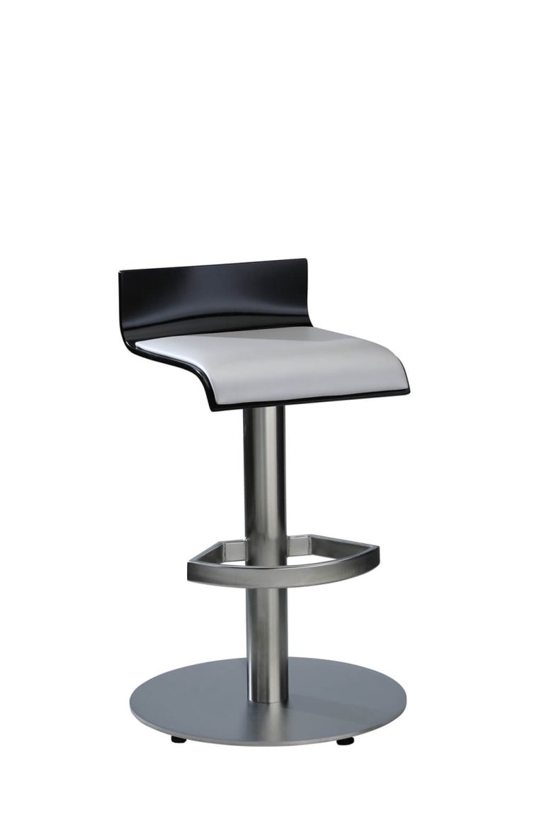 Modern Low Back Swivel Bar Stool – Custom Pedestal Stool