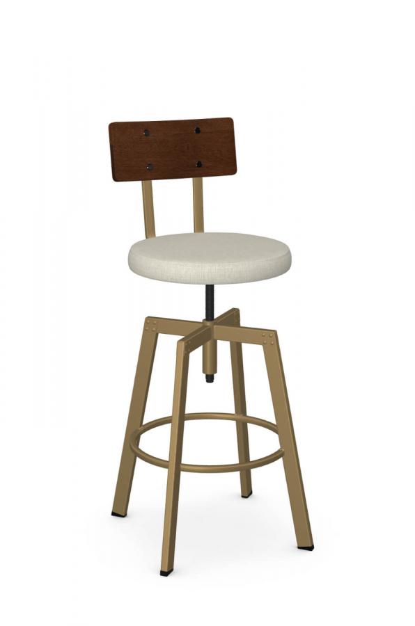 Buy Amisco's Architect Adjustable Screw Stool Wood Back • Free shipping!