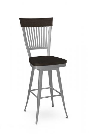 Buy Amisco's Annabelle Farmhouse Swivel Bar Stool w/ Back - Ships Free!