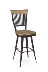 Buy Amisco's Annabelle Farmhouse Swivel Bar Stool w/ Back - Ships Free!