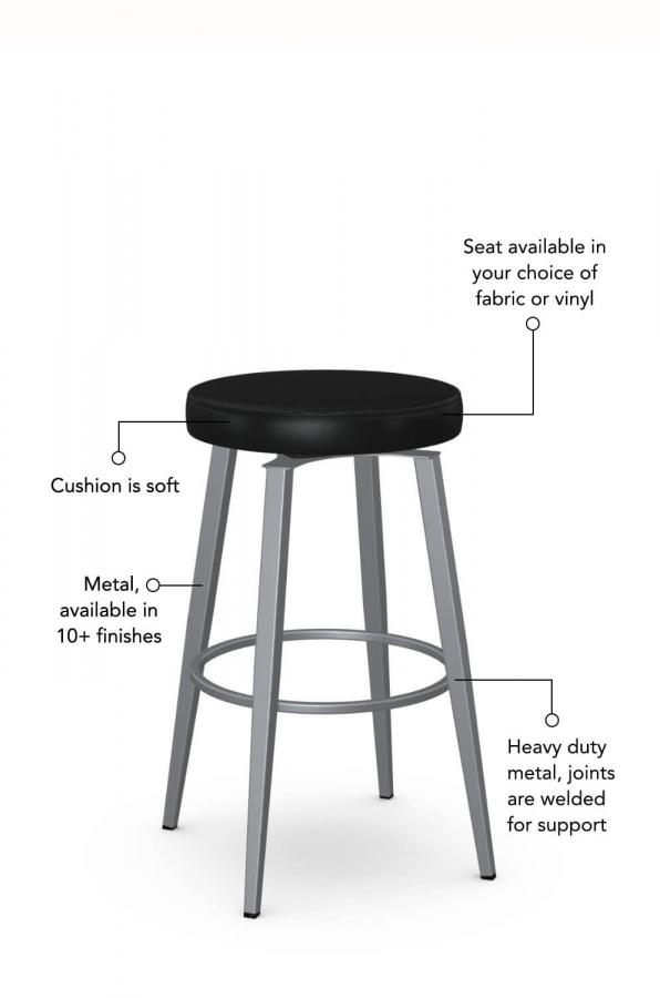 Buy Amisco's Zip Backless Modern Swivel Stool -- Free Shipping!