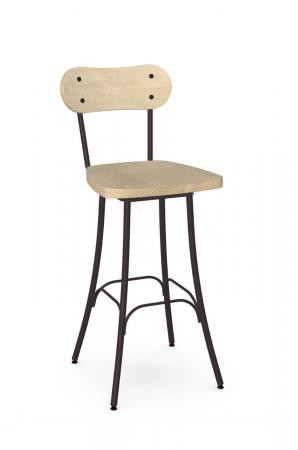 Buy Amisco's Bean Swivel Bar Stool - Wood Back & Seat - Free shipping!