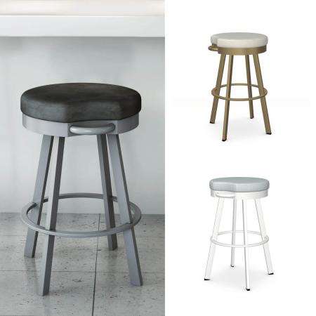 Buy Amisco's Bryce Backless Swivel Bar Stool with Handle Pull