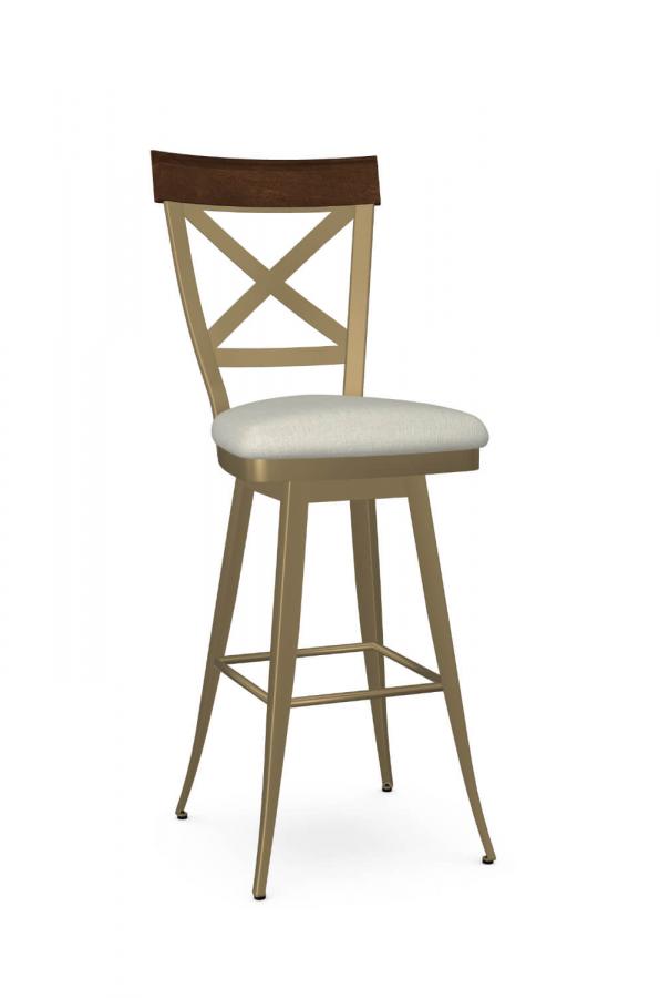 Buy Amisco's Kyle Stadium Height Swivel Bar Stool w/ Back - Ships Free!
