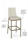 Buy Amisco's Linea Upholstered Modern Bar Stool - Free shipping!
