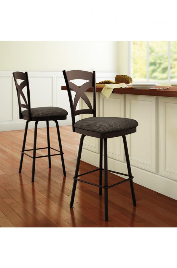 Buy Amisco's Marcus Swivel Bar Stool with X Back - Free shipping!