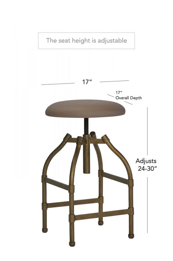 Buy Wesley Allen's Dodge Backless Industrial Adjustable Bar Stool