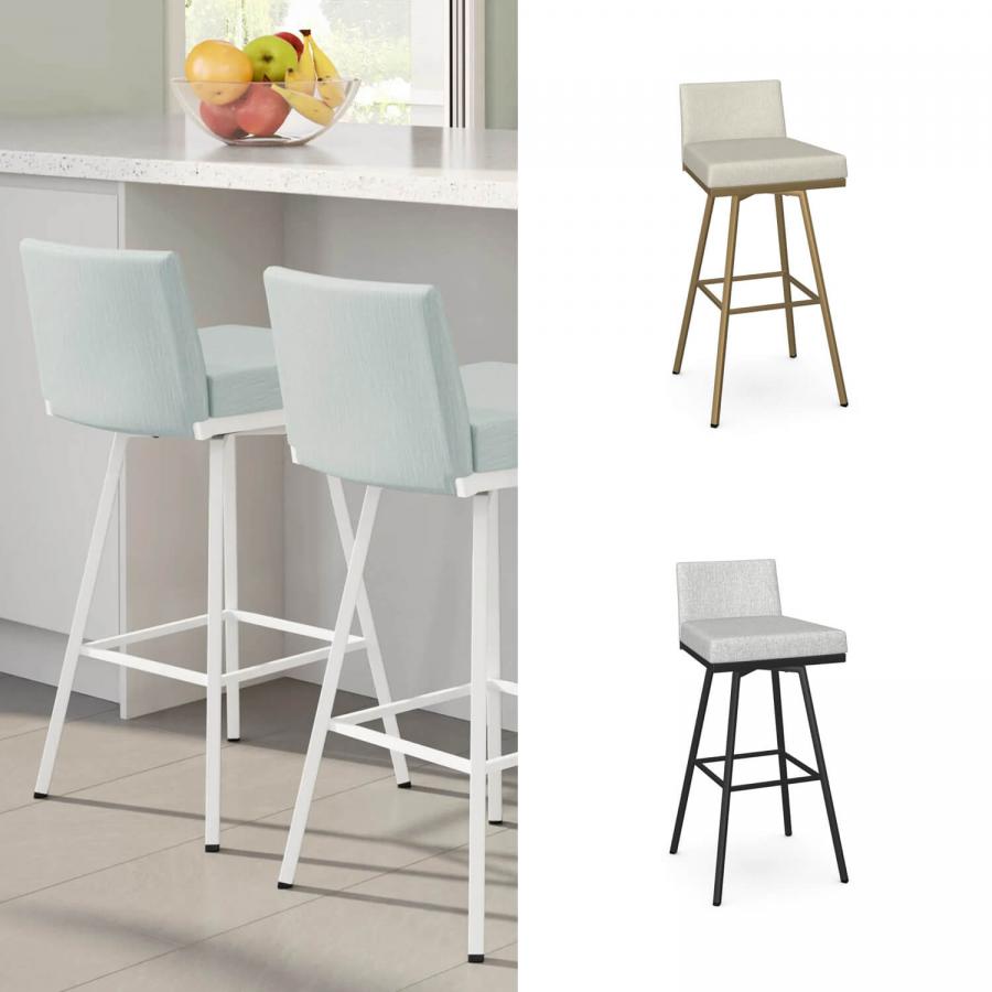 Buy Amisco's Linea Upholstered Low Back Swivel Stool - Free shipping!