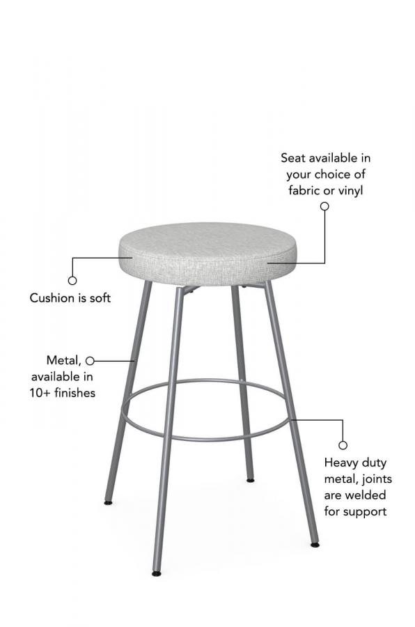 Buy Amisco's Costa Modern Backless Swivel Bar Stool - Free shipping!