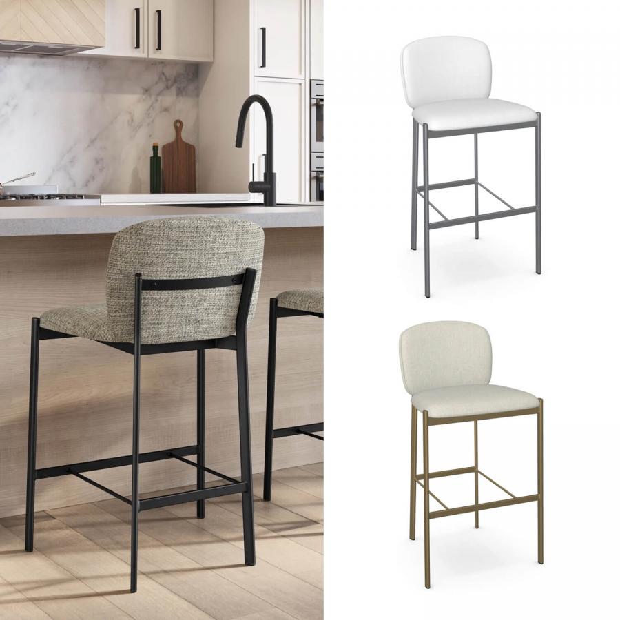 Buy Amisco's Kally Modern Wide Stool - Low Back – Free Shipping!