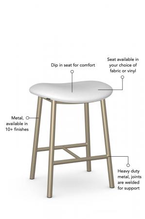 Buy Amisco's Willo Modern Backless Saddle Bar Stool • Barstool Comforts