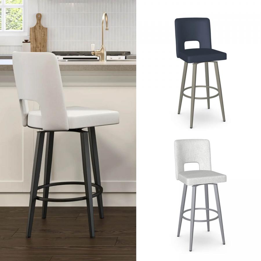 Buy Amisco's Bryana Contemporary Swivel Bar Stool with Back