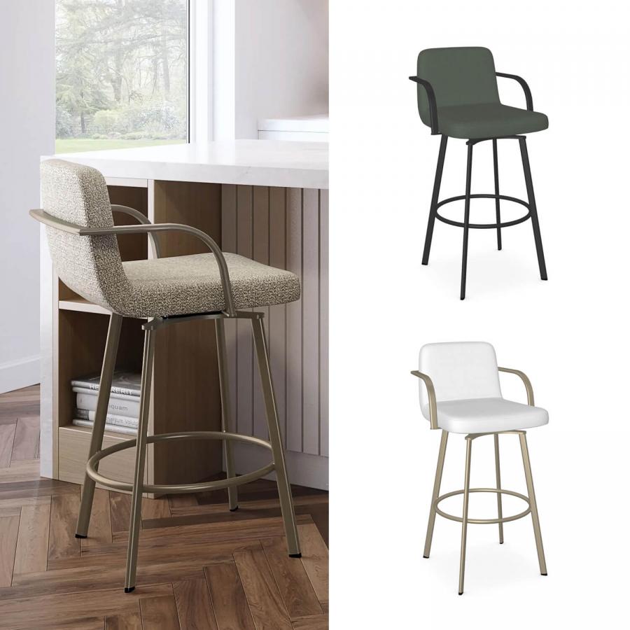 Buy Amisco's Tricia Modern Swivel Stool with Low Back and Arms