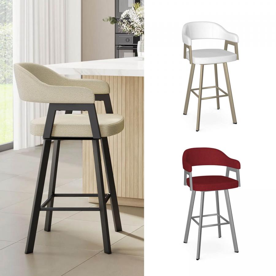Buy Amisco's Carmen Modern Swivel Bar Stool with Arms – Barstool Comforts