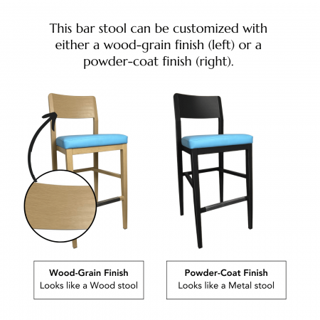 Buy Astrid Scandinavian Bar Stool with Back – Commercial Grade
