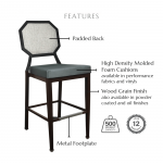 Buy Enzo Contract Grade Bar Stool with Octagon-Shaped Back