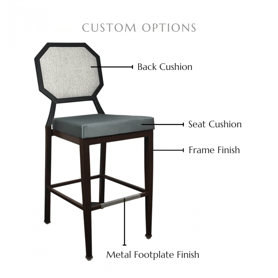 Buy Enzo Contract Grade Bar Stool with Octagon-Shaped Back