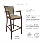 Buy Vincent Contract Grade Bar Stool with Back - With or Without Arms