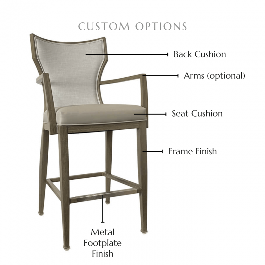Julian Contract Grade Bar Stool with Back – Commercial Grade