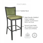Buy Jared Contract Grade Bar Stool with Back – Free Shipping