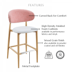Buy Daphne Scandinavian Contract Grade Bar Stool with Curved Back