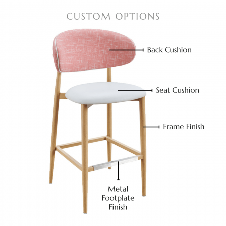 Buy Daphne Scandinavian Contract Grade Bar Stool with Curved Back