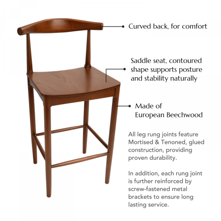 Buy Trendler's Charlotte Mid-Century Modern Bar Stool with Low Back