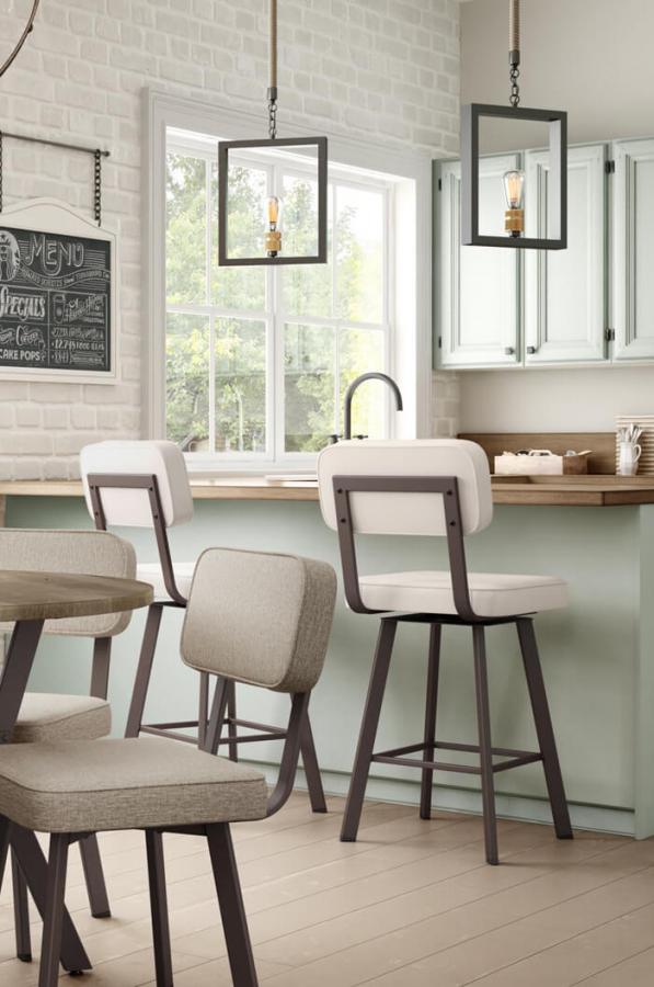 Buy Amisco's Brixton Upholstered Swivel Bar Stool - Free shipping!